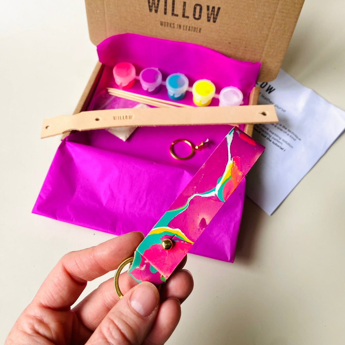 Best DIY Kit - Marble Your Own Keyring – Willow Handmade Leather Shop ...